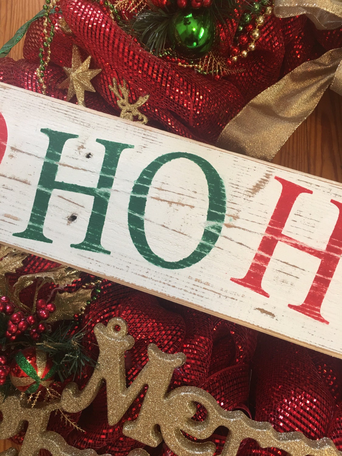 Ho Ho Ho Christmas Sign/vintage Christmas Sign/rustic Christmas Sign ...
