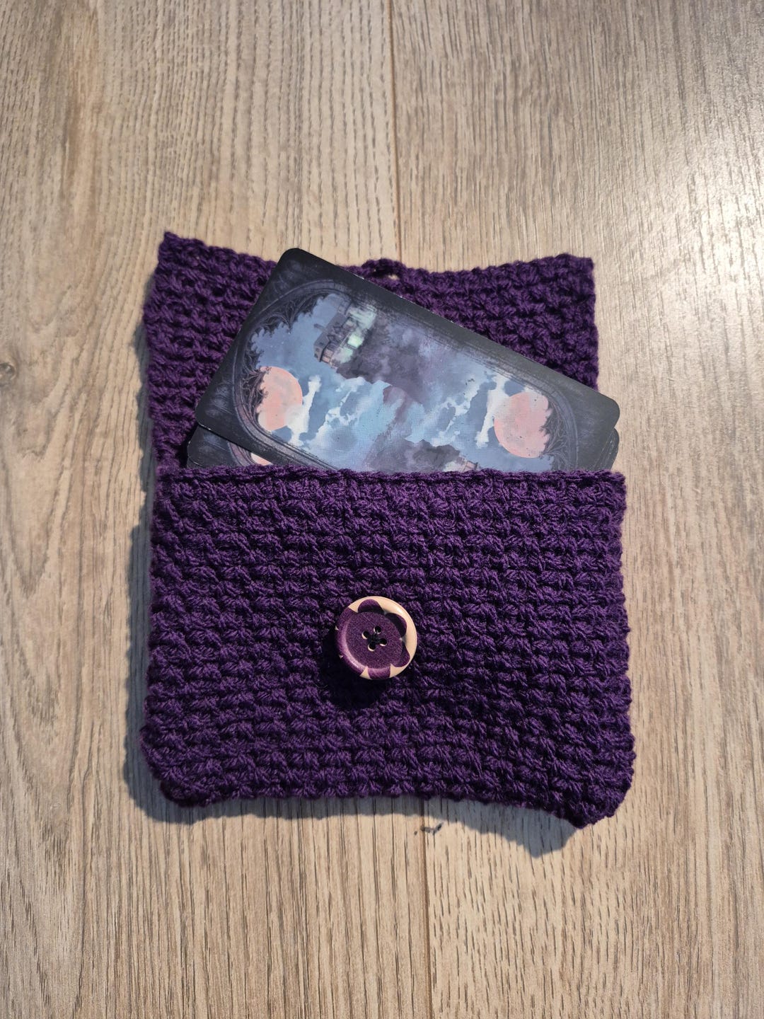 Handmade Tarot Pouch Bag With Button Closure, Crochet Tarot Pouch ...