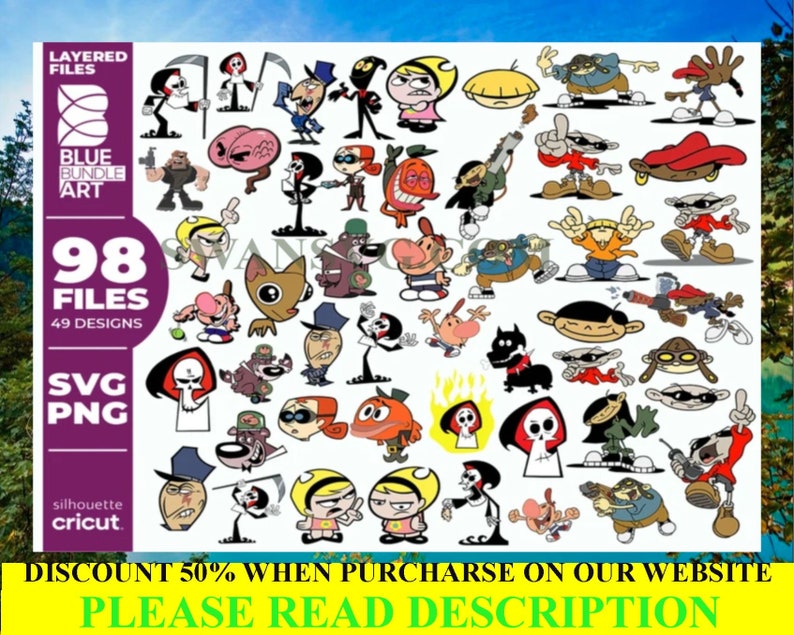 Cartoon Network 90s Bundle Svg, Cartoon Characters Svg, Grimm Reaper ...