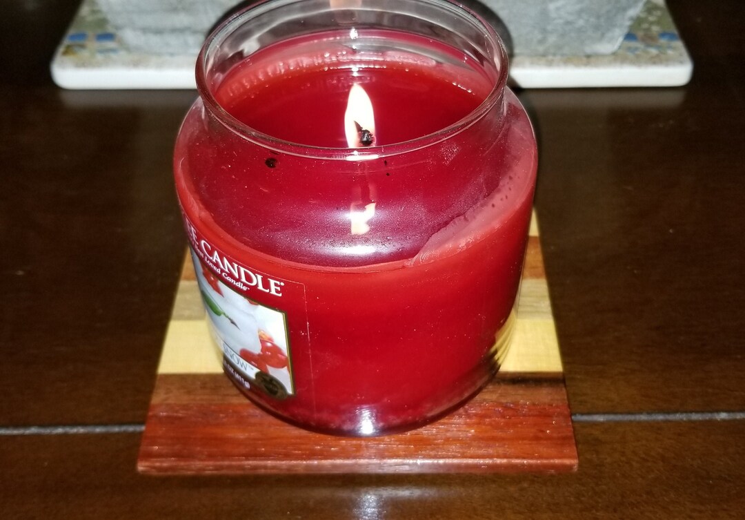 Handmade Exotic Wood Candle Trivet With Rubber Feet, Home Decor ...