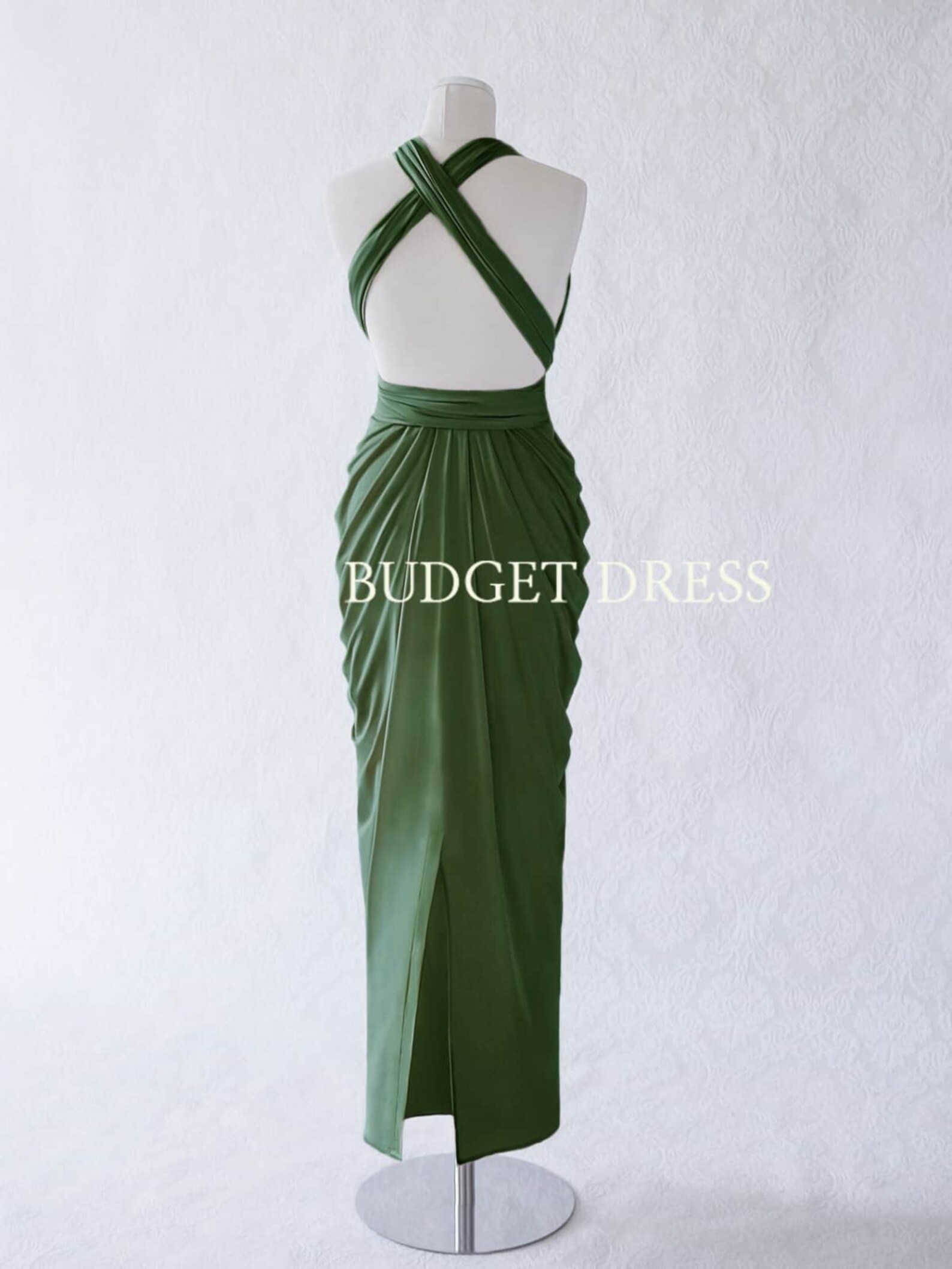 Olive Green Infinity Bridesmaid Dress Multi Way Maxi Prom Dress Twist