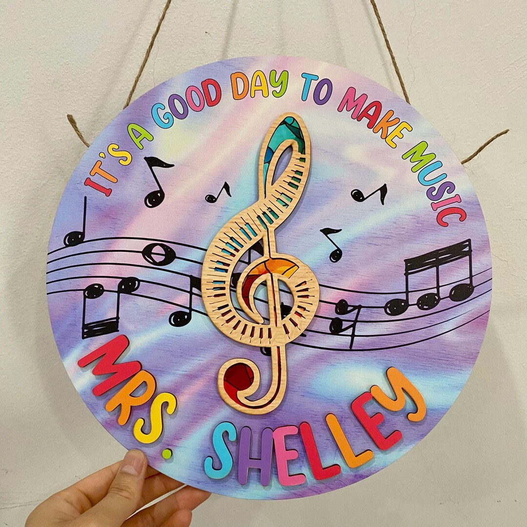 Custom Music Teacher 3D Door Sign, , Music Education Sign, Piano ...