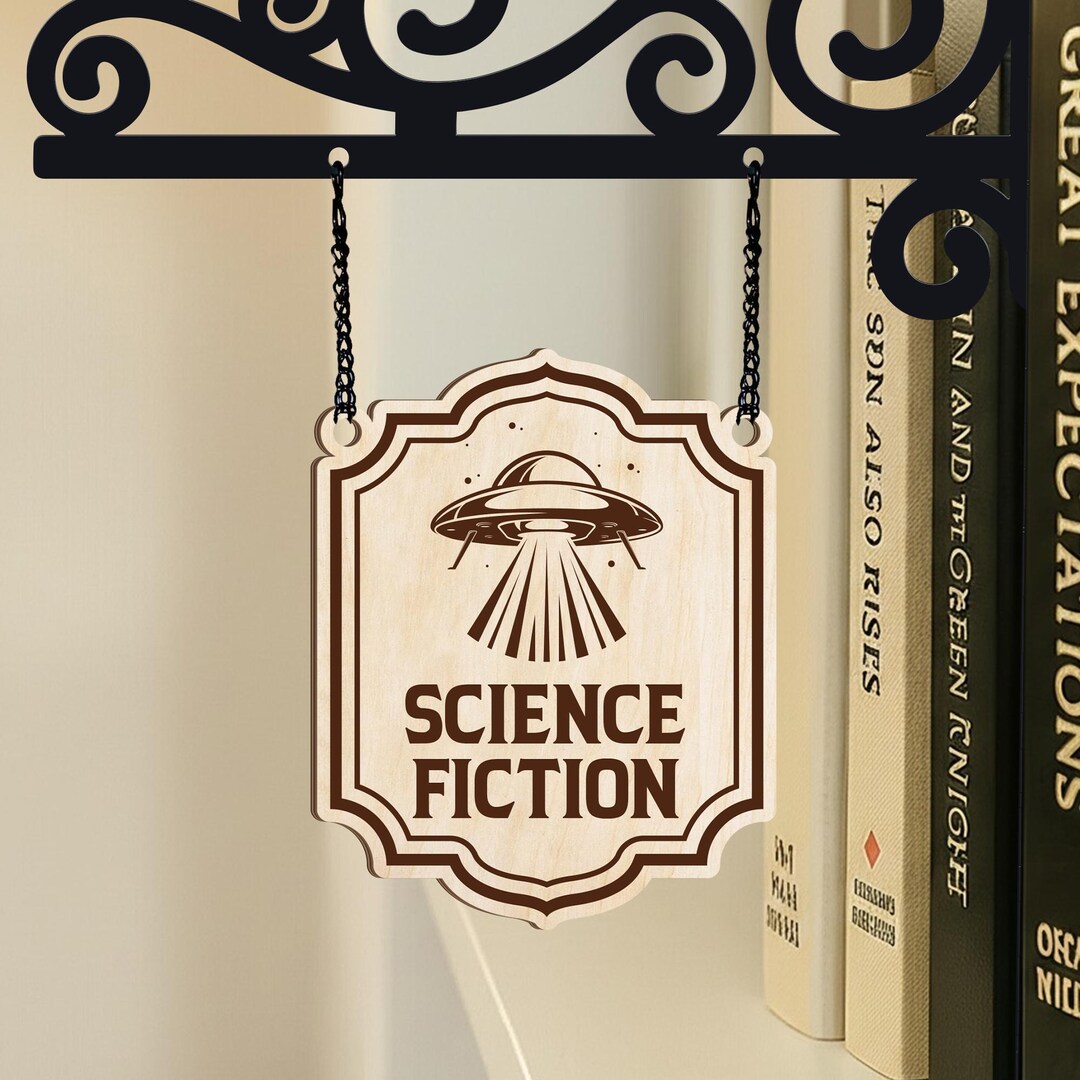 Personalized Book Tavern Bookshelf Signs, Book Genre Dividers, Book ...