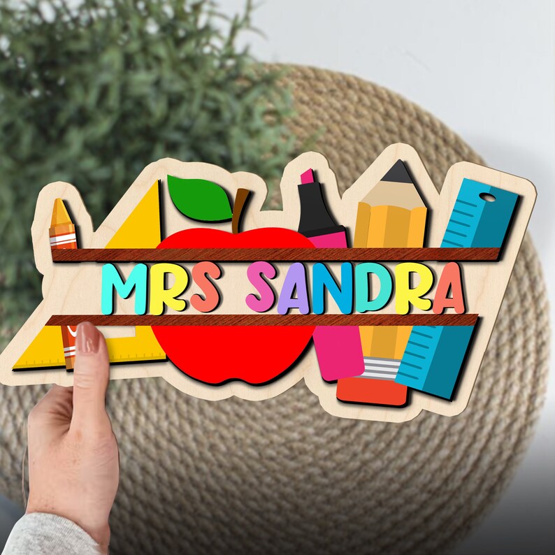Custom 3d Teacher Door Sign Personalized Back To School T Teacher Appreciation Teacher