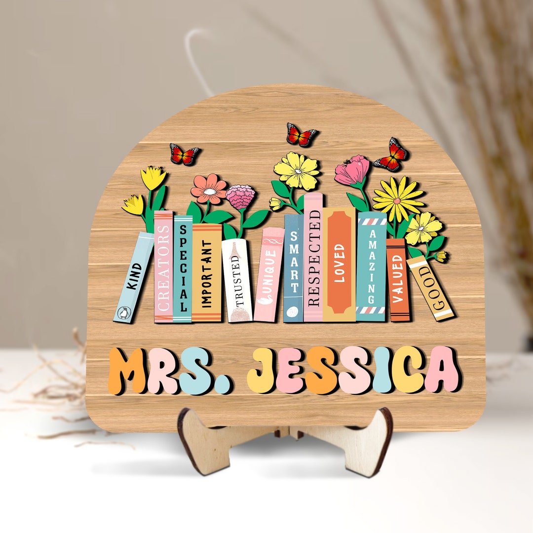 Personalized Teacher Desk Name Plate, Custom Teacher Love Inspire ...