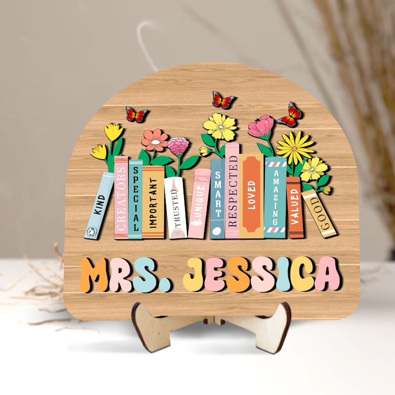 Personalized Teacher Desk Name Plate, Custom Teacher Love Inspire ...