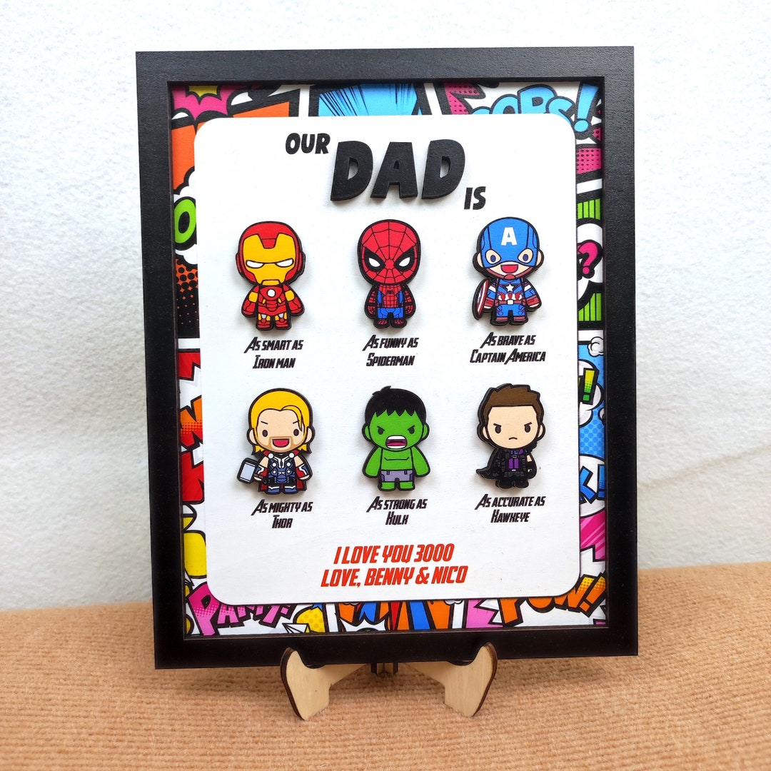 Custom Superhero Dad Gift, Personalized 2024 Fathers Day Gifts, Super ...