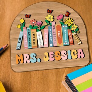 Personalized Teacher Desk Name Plate, Custom Teacher Love Inspire ...