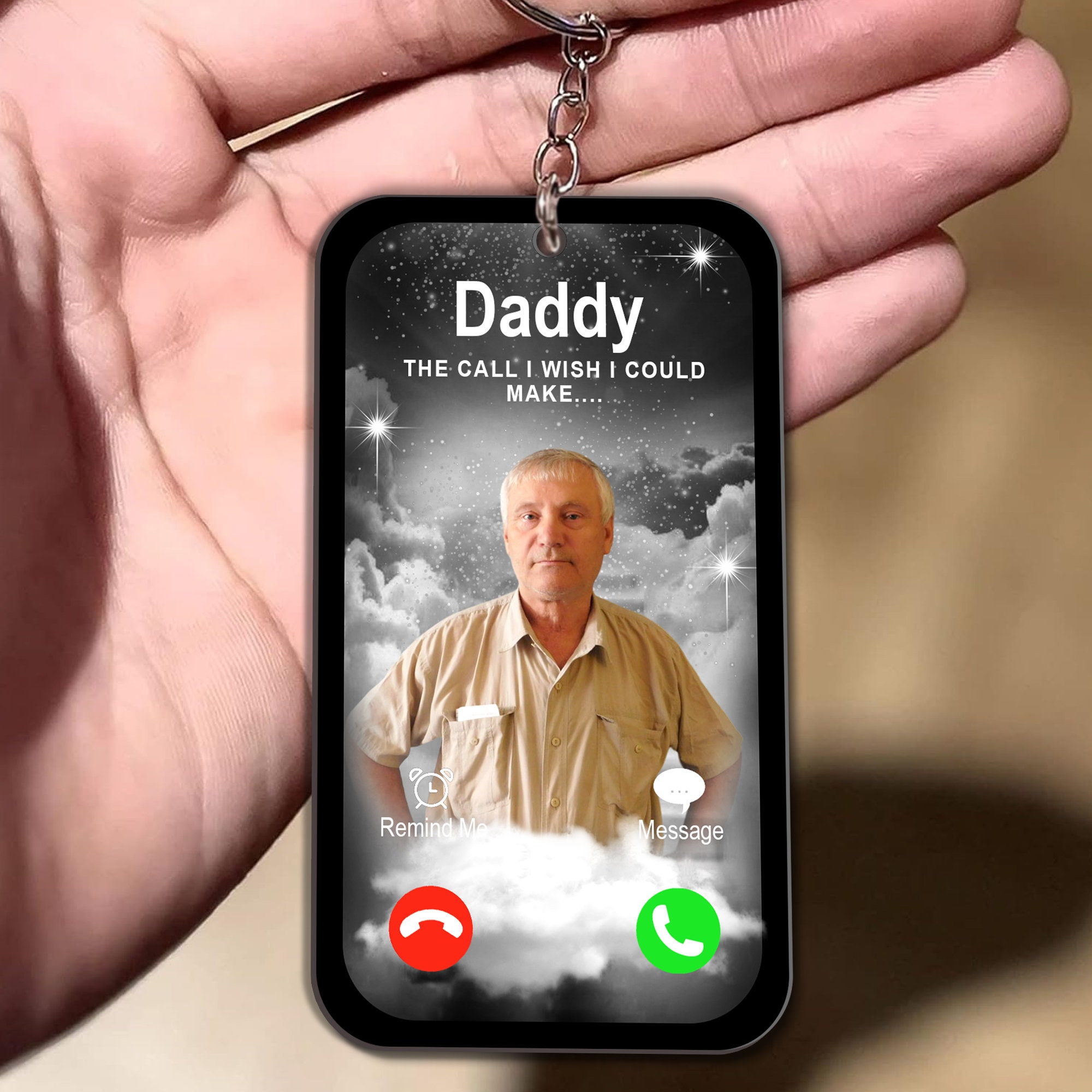 Personalized the Call I Wish I Could Make Keyring, Custom Memorial Gift ...