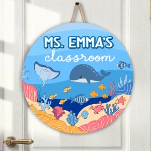 Personalized Sea Ocean Themed Classroom Decor, Custom Classroom Welcome ...