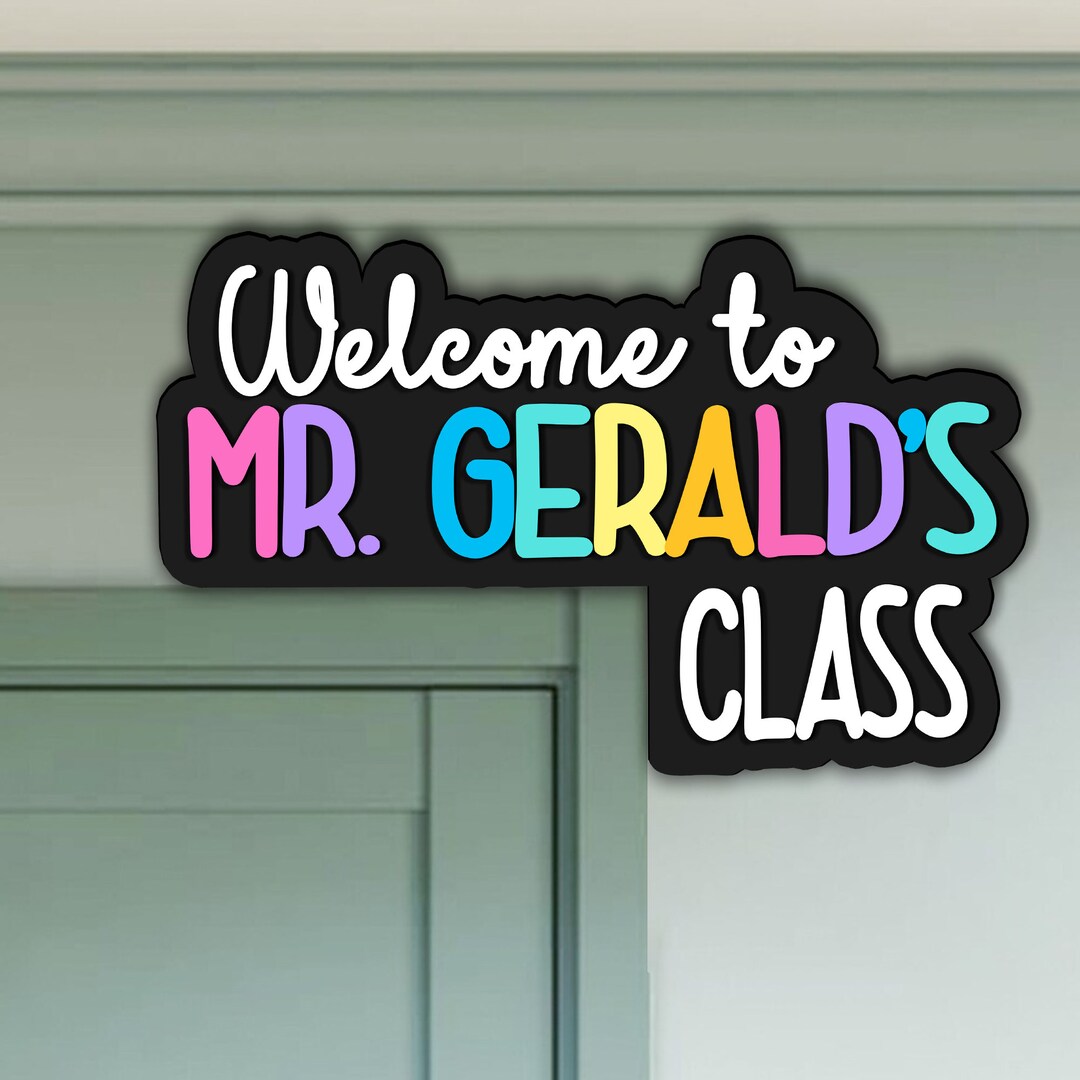 Personalized Teacher Welcome Corner Sign, Custom Teacher Name Sign ...