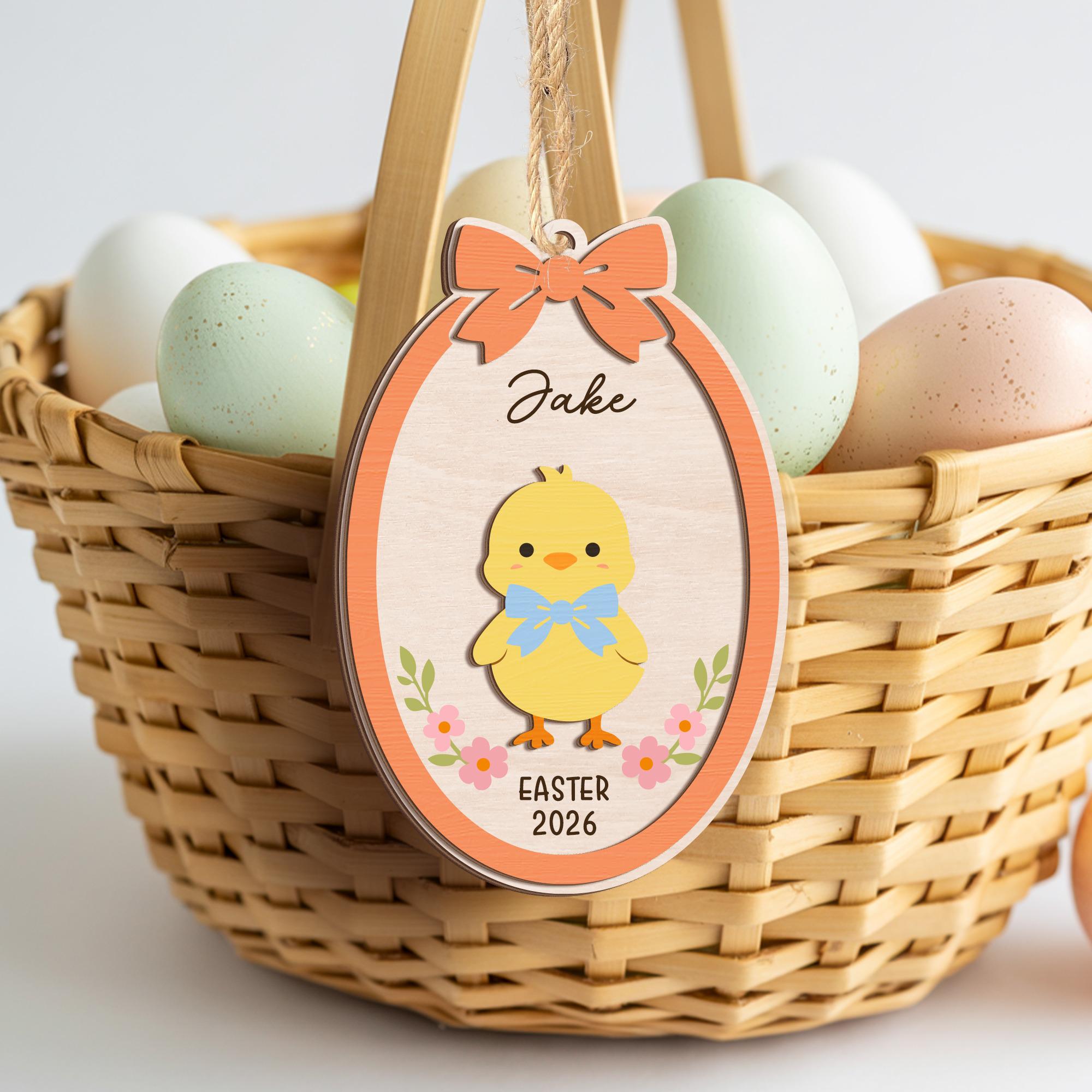 Custom Easter Name Tags: Bunny Easter Basket Tags, Easter Gift for Boys ...