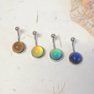 Color Changing Belly Ring, Mood Stone Color Changing Belly Ring, Non ...
