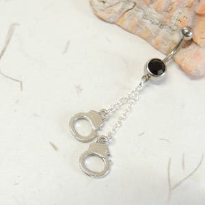 Handcuff Belly Button Ring You Choose Barbell Color, Dangle Belly Ring ...
