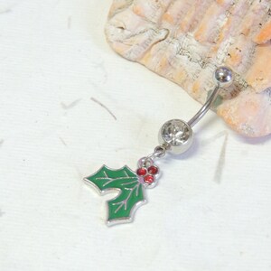 Christmas Holly Belly Ring Christmas Belly Ring Holiday | Etsy