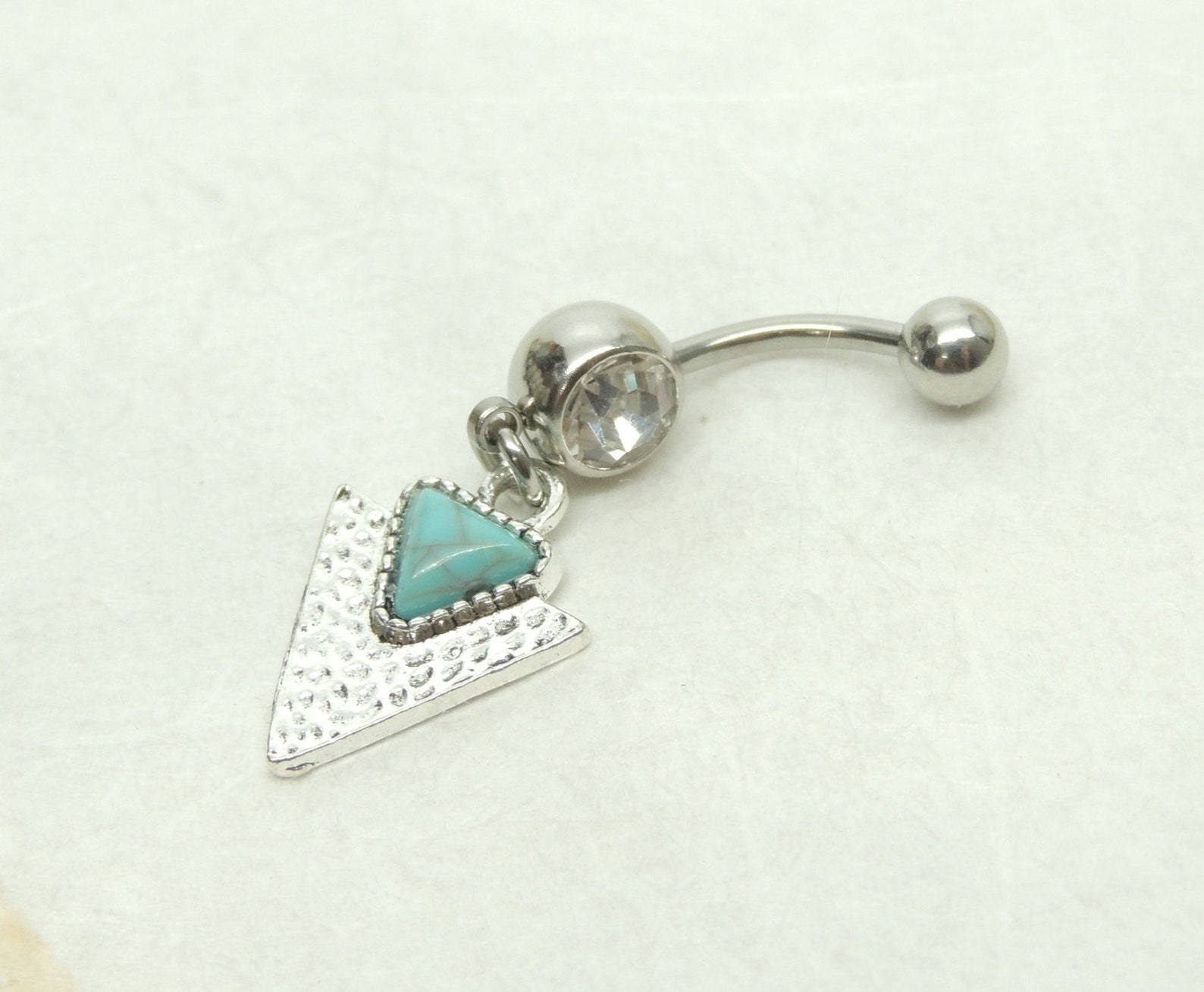 Turquoise Arrowhead Belly Ring Dangle Belly Ring Turquoise | Etsy