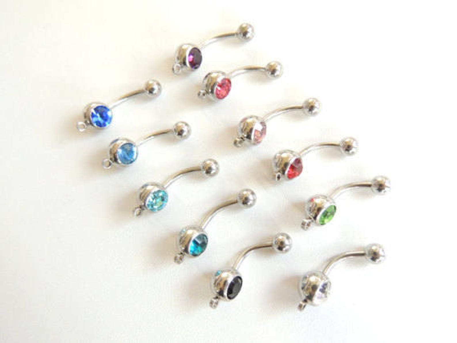 Sea Shell Belly Button Ring With Pearl Dangle You Choose | Etsy