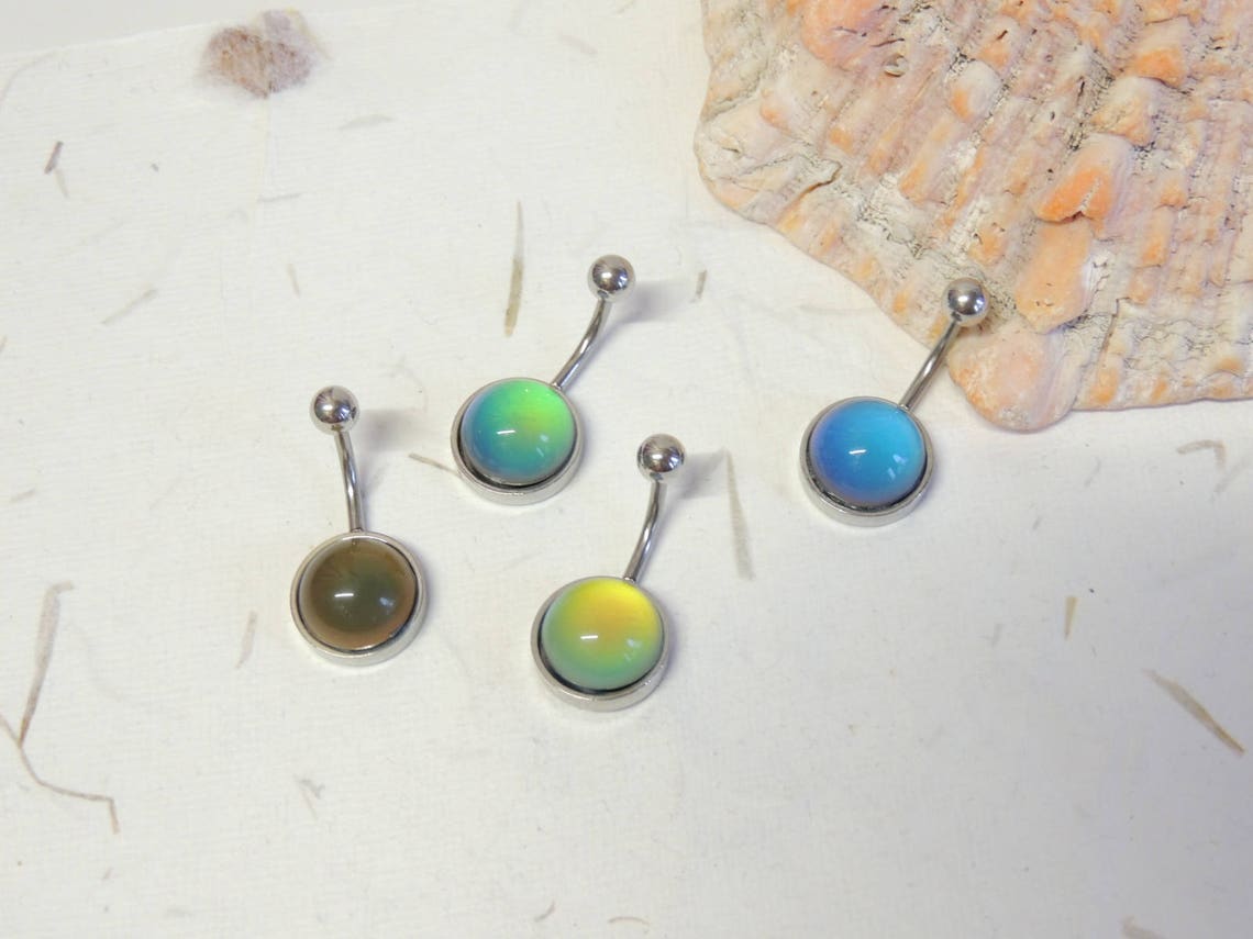Color Changing Belly Ring Mood Stone Color Changing Belly | Etsy