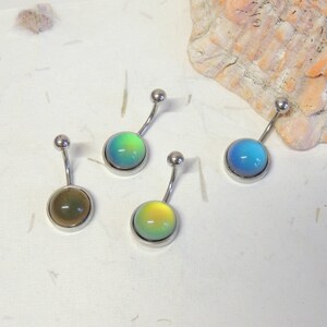 Color Changing Belly Ring, Mood Stone Color Changing Belly Ring, Non ...