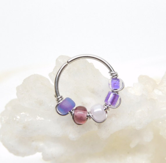 Ombre Lavender Purple Nose Hoop Nose Ring 18g 20g Thin Small Nose Hoop Cartilage Hoop Conch Hoop Earring Boho Jewelry Etsy