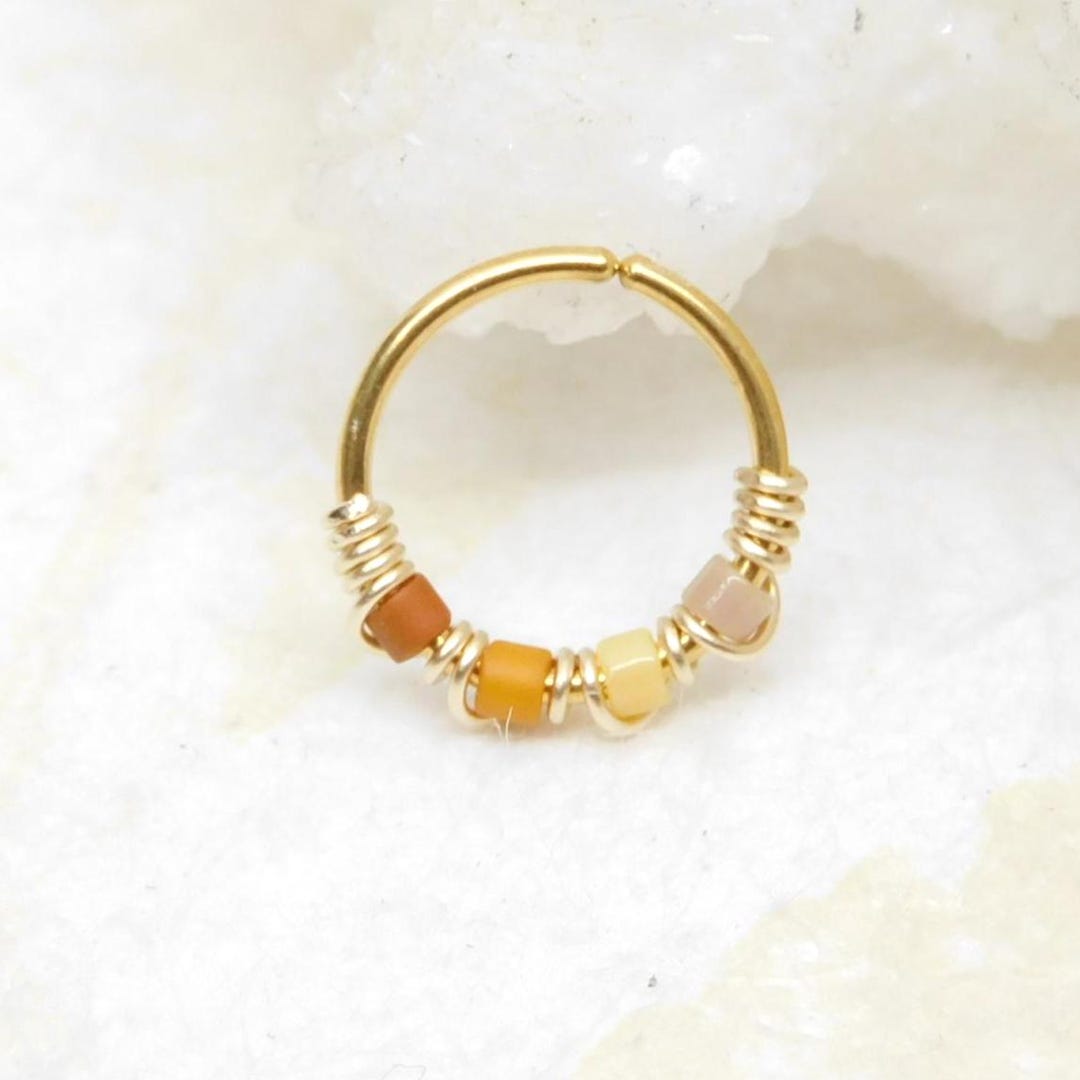 Neutrals Snug Fitting Nose Hoop Ring, Ombre Nose Ring, Cartilage Hoop ...