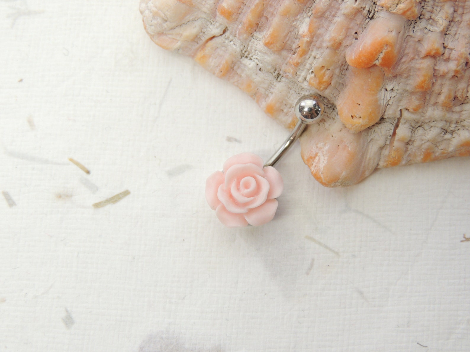 Rose Belly Ring You Choose Color Flower Belly Ring Navel | Etsy