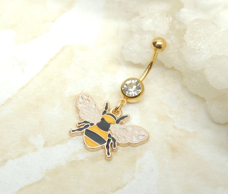 Bee Belly Navel Ring Belly Button Jewelry Gold Belly Rings - Etsy