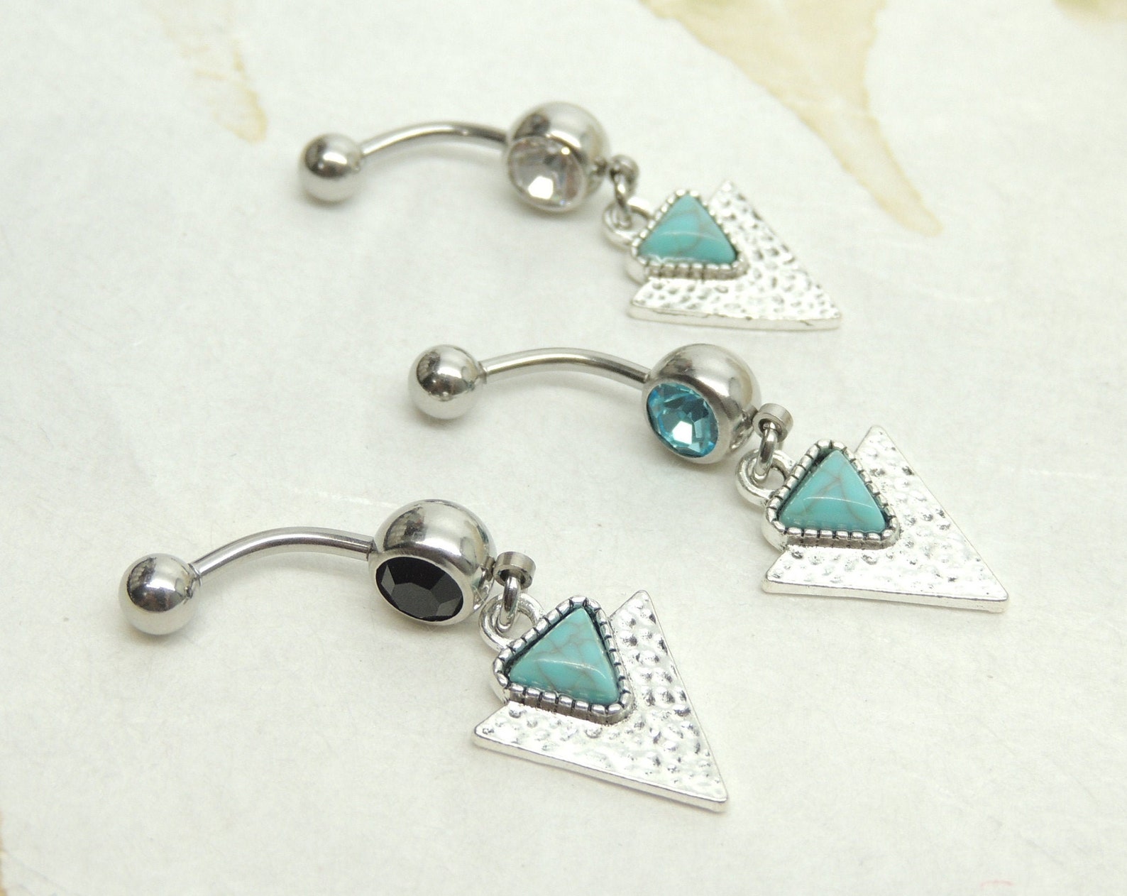 Turquoise Arrowhead Belly Ring Dangle Belly Ring Turquoise | Etsy