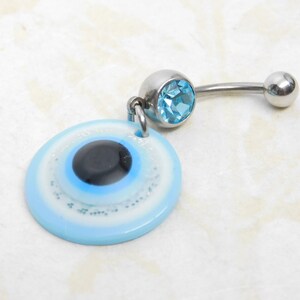 Evil Eye Dangle Belly Navel Ring, All Seeing Eye, Navel Piercings ...