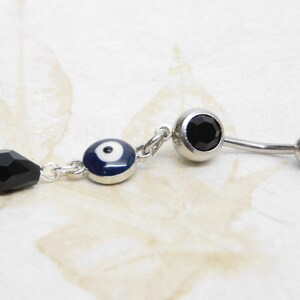 Evil Eye Dangle Belly Ring, All Seeing Eye, 14g Belly Ring, Navel ...
