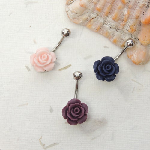 316L Surgical Steel Navel Belly Clicker Ring Jewelry Rose 14G - Etsy 316L Surgical Steel Navel Belly Clicker Ring Jewelry Rose 14G - Etsy