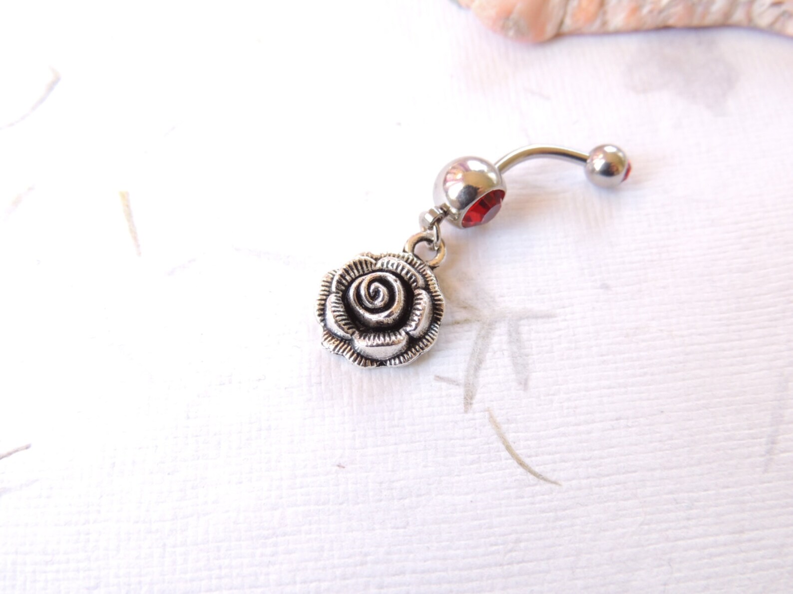 Rose Belly Button Ring Belly Button Jewelry Dangle Belly | Etsy