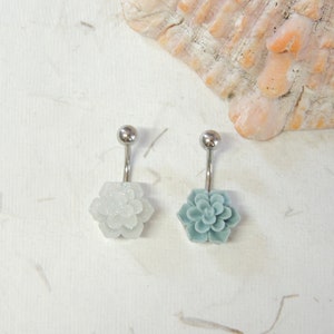 Succulent Belly Ring, Navel Rings, Simple Non Dangle Belly Ring, Body ...