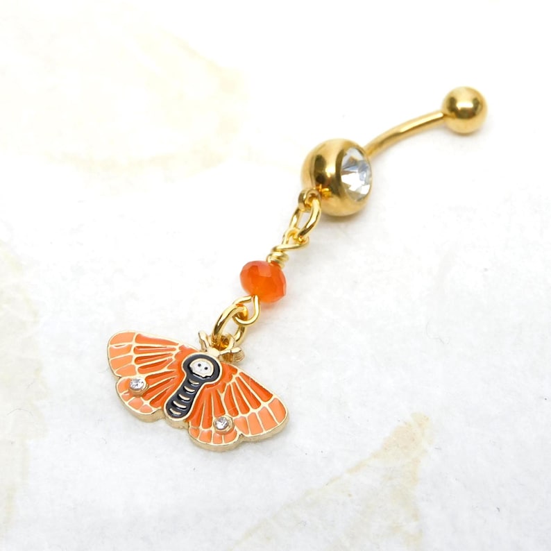 Butterfly Dangle Belly Ring You Choose Colo, Butterfly Jewelry, Navel ...
