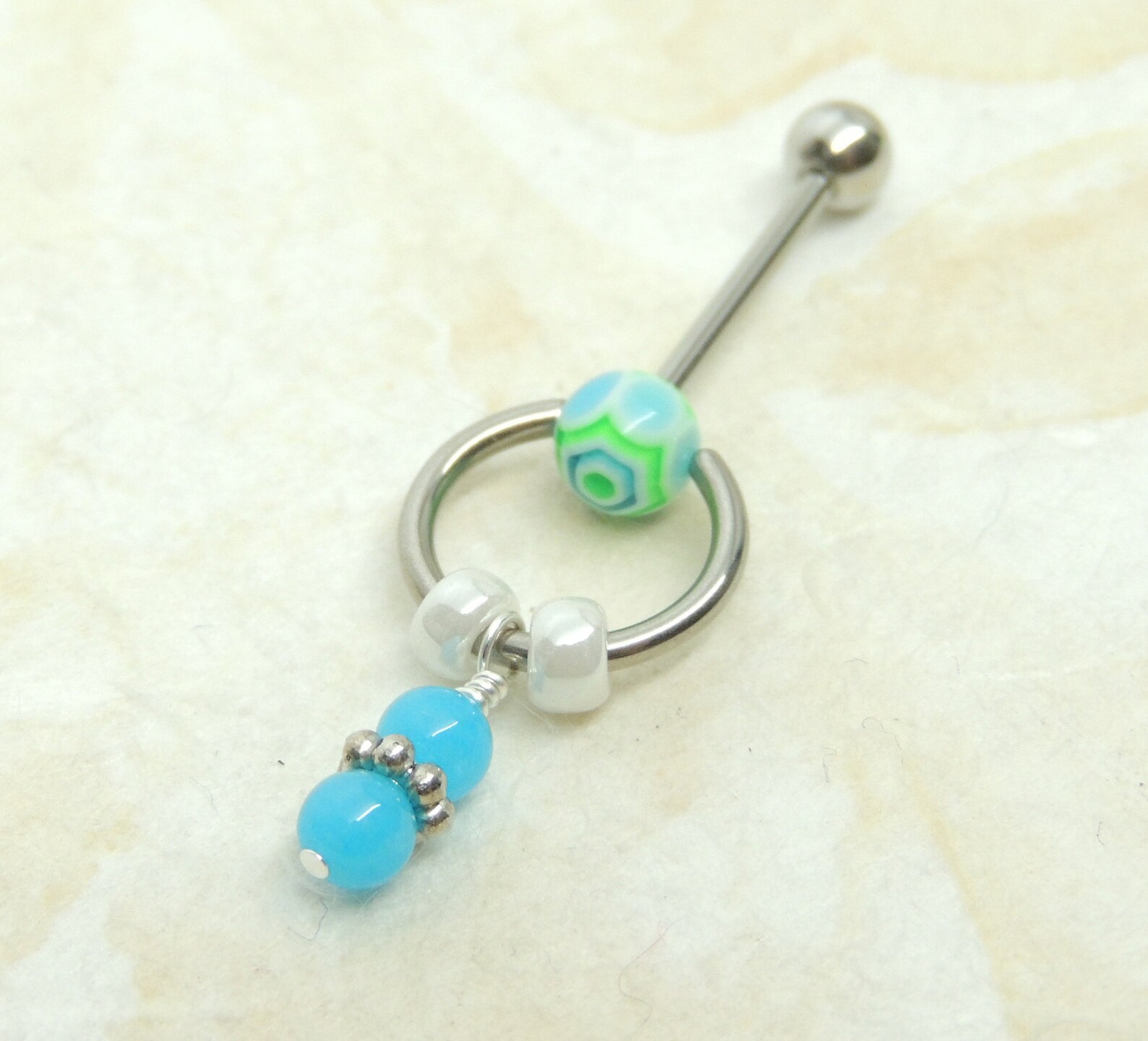 14g Vch Piercing Mit Edelstein Baumeln Vertikale Klitoris Etsy