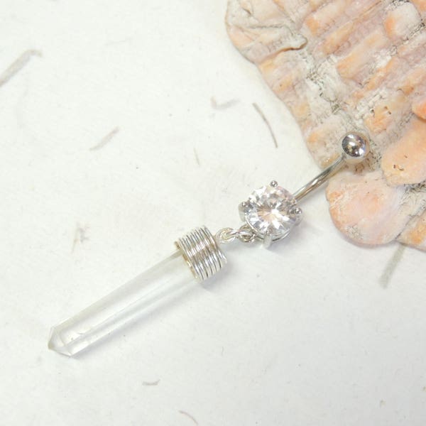 Crystal Belly Ring - Etsy