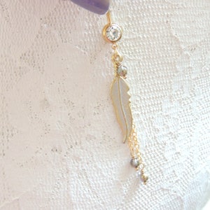 Boho Gypsy Tribal Feather Belly Button Ring, Gold Feather Belly Ring ...