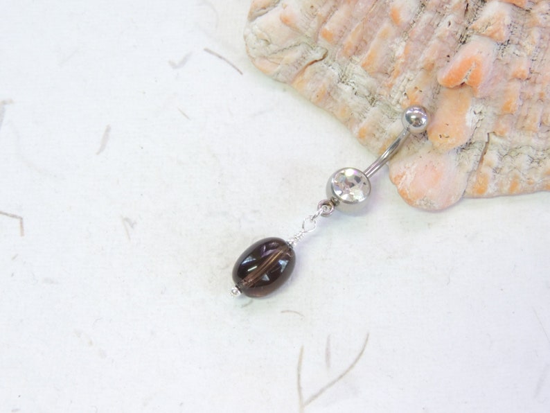 Gemstone Dangle Belly Ring Amethyst Belly Ring Stone Belly - Etsy