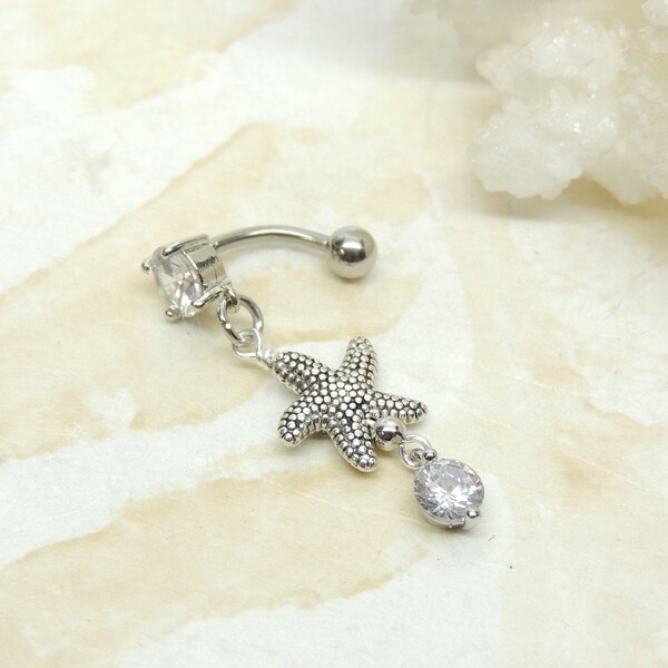 Starfish Belly Button Ring - Etsy