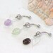 Gemstone Dangle Belly Ring Amethyst Belly Ring Stone Belly - Etsy