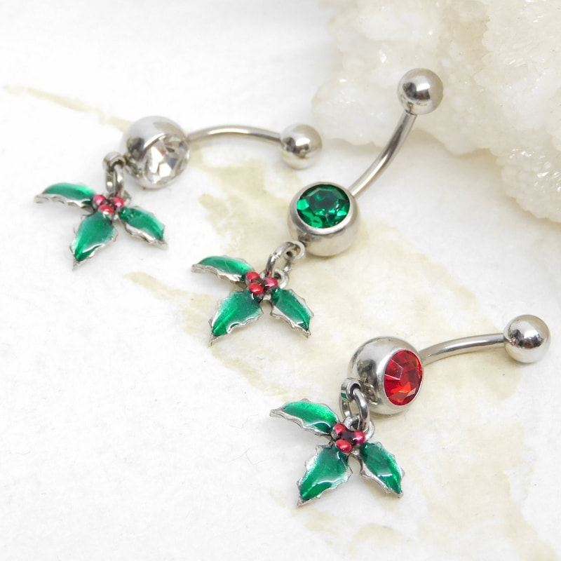 Mistletoe Belly Ring - Etsy