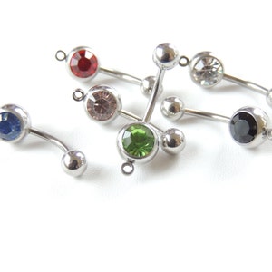 Add a Charm Belly Rings 6 Pc Assortment, Mixed Colors Belly Ring With ...