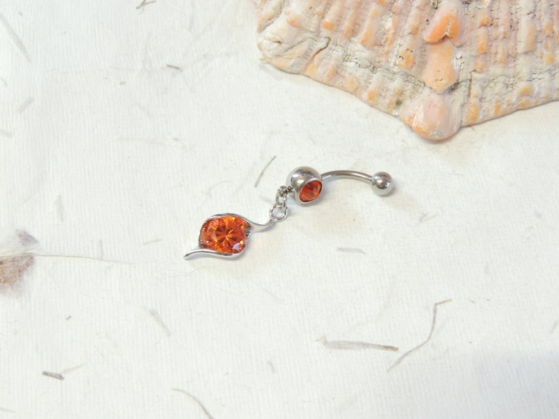Red Crystal Twist Belly Ring, Belly Button Jewelry, CZ Belly Ring, 14g ...