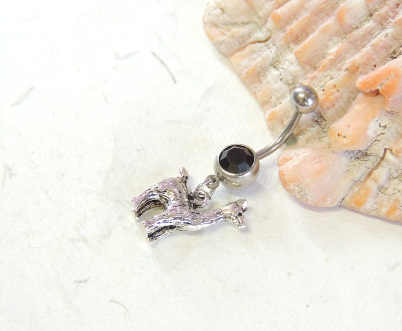 Llama Belly Ring You Choose Barbell Color, Animal Belly Ring, Llama ...