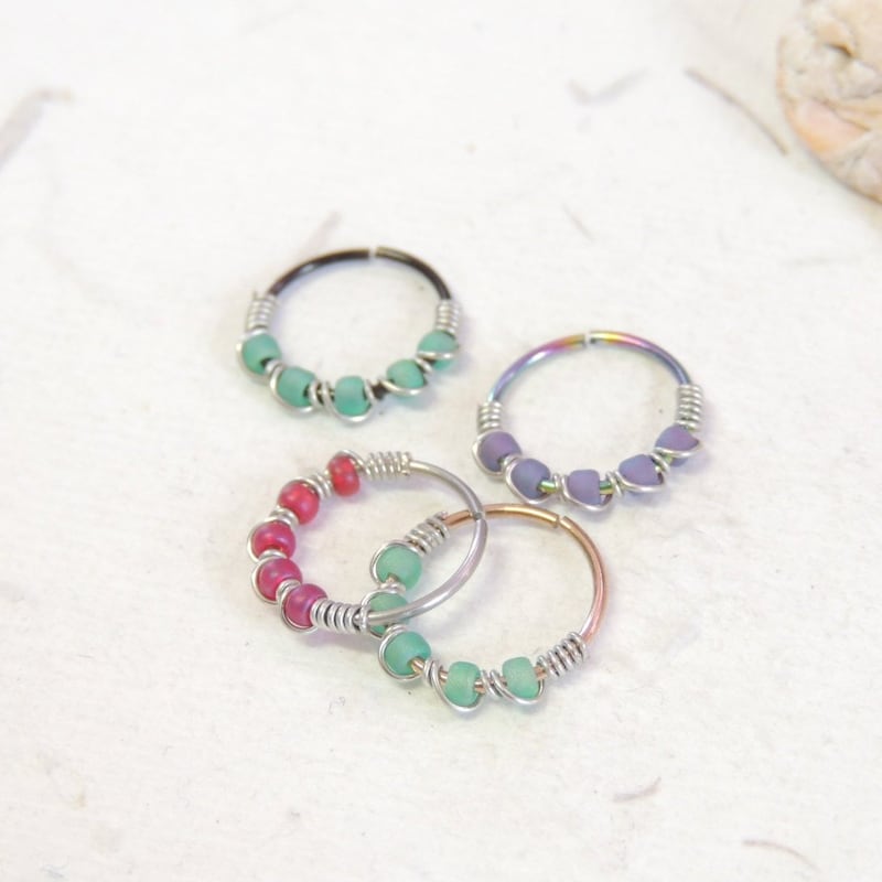 Wire Wrapped Beaded Ring - Etsy