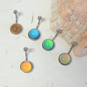 Color Changing Belly Ring, Mood Stone Color Changing Belly Ring, Non ...