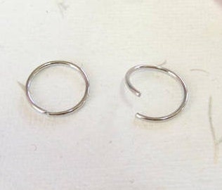 Blue Opal Helix Hoop, Septum Nose Ring Hoop, Seamless Hoops, Upper Ear ...
