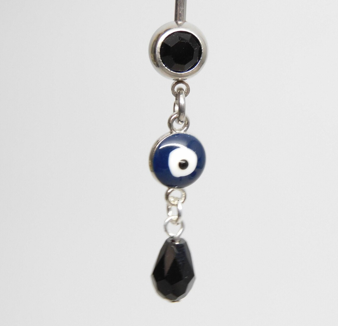 Evil Eye Dangle Belly Ring, All Seeing Eye, 14g Belly Ring, Navel ...