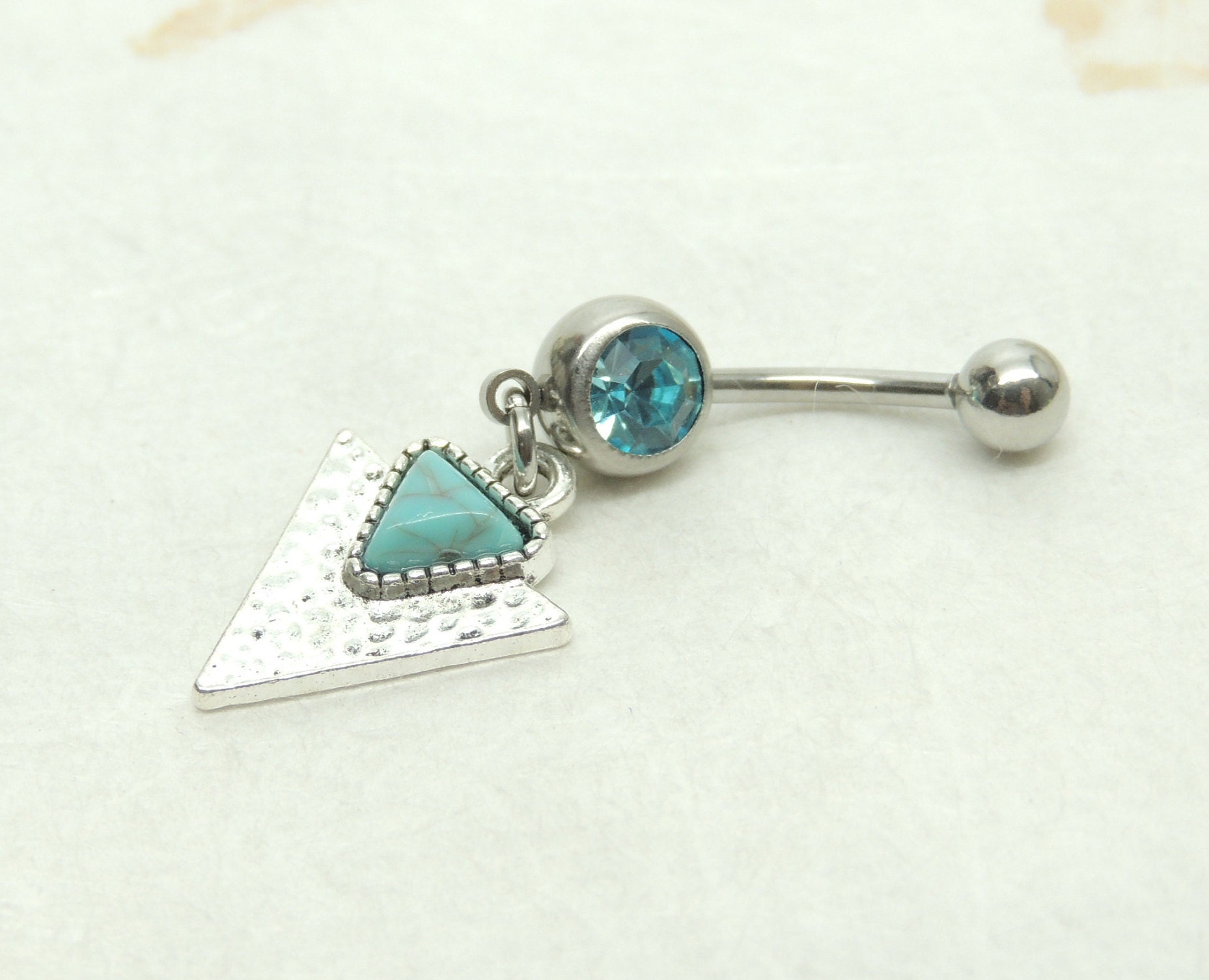 Turquoise Arrowhead Belly Ring Dangle Belly Ring Turquoise | Etsy