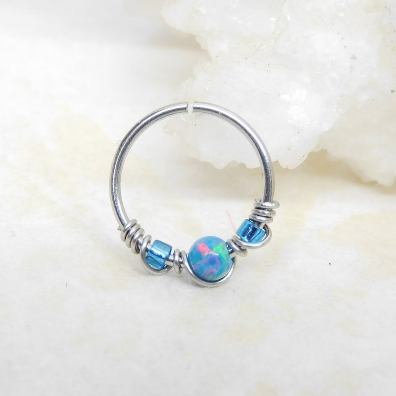 Blue Nose Ring - Etsy